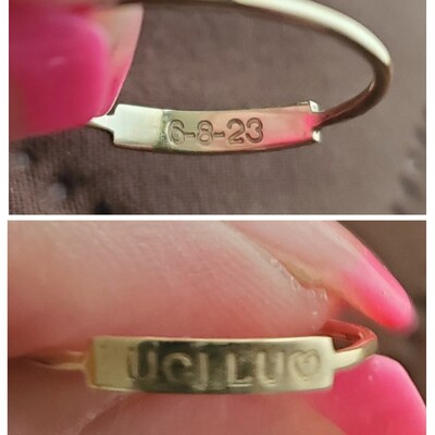 Nameplate Ring 14K Solid YELLOW Gold Personalized Real Gold Ring 14k ...