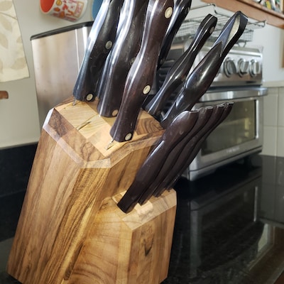 Custom Knife Block Handmade Knife Holder Knife Handle - Etsy