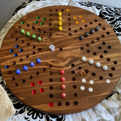 6 Player Wahoo Game Board, Large Round Aggravation Game Board, Wooden ...