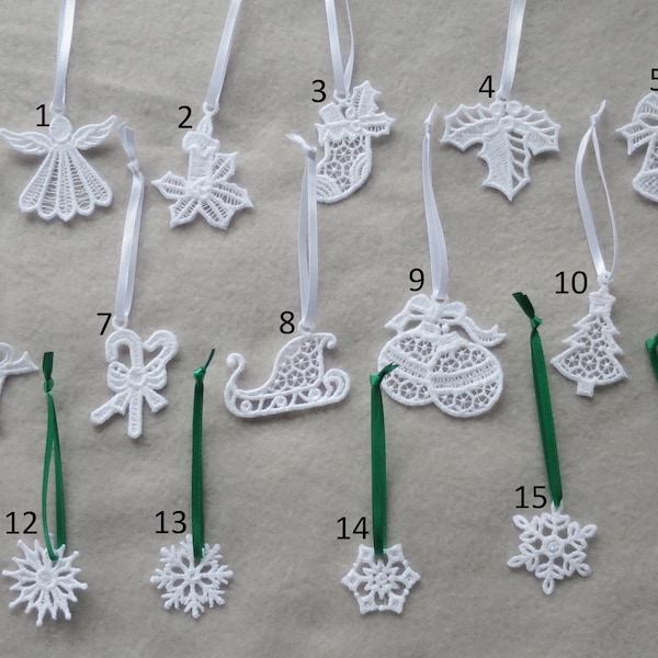 FSL Mini Christmas Ornament Free Standing Lace Machine Embroidery ...