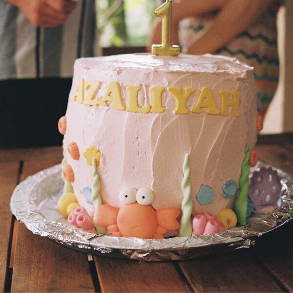 Fondant Sea Creature Cake Toppers. Clam Shells, Seaweed, Crab. Birthday ...