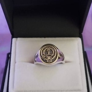 Maclean Scottish Clan Crest Signet Ring, Silver Hallmarked Handmade and ...