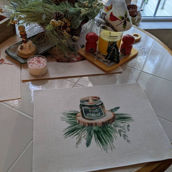 Holiday Placemat Winter Placemat Christmas Decor Winter Decor Farmhouse ...