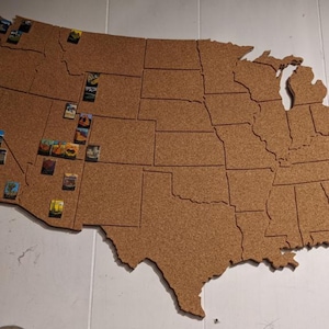 USA Cork Board, USA Corkboard Map, Pin Board, USA Bulletin Board ...