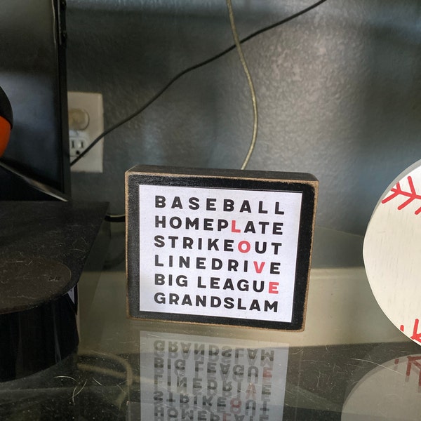 Baseball Decor, Spring Decor, Baseball Sign, Tiered Tray Decor, Mini ...