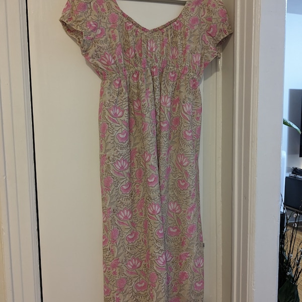 Pink Block Print, Sage Green, Delft Pink Indian Floral Hand Block ...