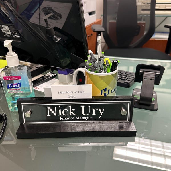 Desk Name Plate Office Supply Personalized Secretary Sign Gift Custom ...