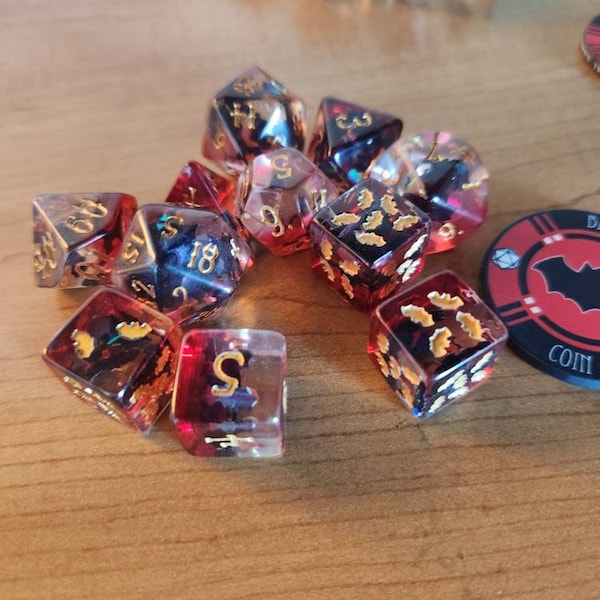 Blood Bats & Beyond Exclusive 11 Dice Set | Halloween Vampire Spooky ...
