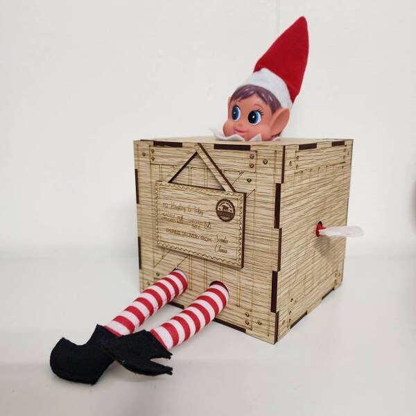 Elf Arrival Box Crate SVG ,christmas Laser, Elf Props , Christmas Laser ...