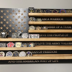 100 Coins Army Soldier's Creed Motto US Flag Challenge Coin Holder ...