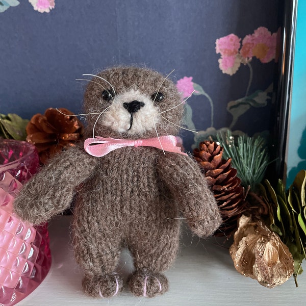 Otter Knitting Pattern PDF • Cute 18cm Soft Toy • Flat Knit on 2 ...