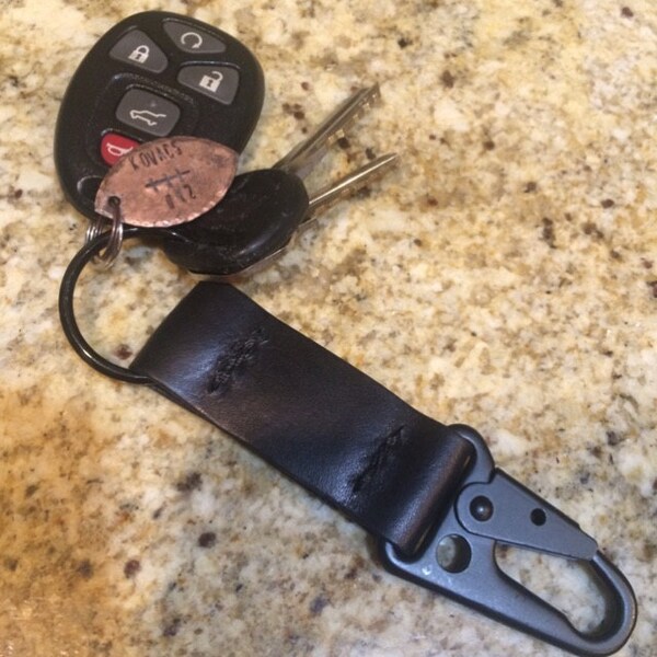 Handmade Leather Keychain/ HK Hook Keyring/ Leather Keyfob/ Leather ...