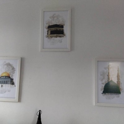 3x Islamic Art Poster Set Ayat Al Kursi Calligraphy Prints Murals Wall ...