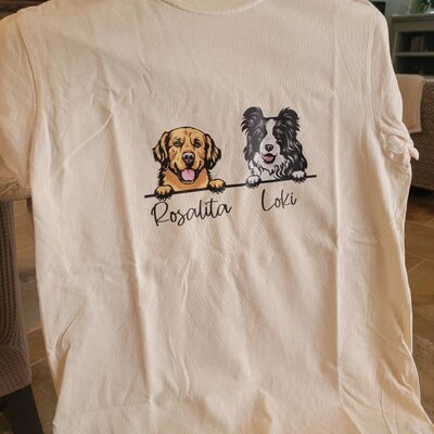 Custom Dog Shirt Personalized Dog Face Tshirt Dog Name - Etsy