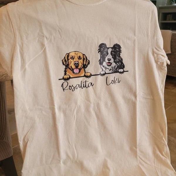 Custom Dog Shirt, Personalized Dog Face Tshirt, Dog Name Crewneck ...