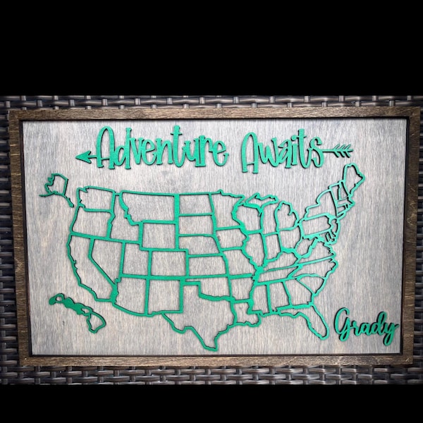 Great Lakes Layered Map, Depth Map, Customized Wood Map, Contour ...
