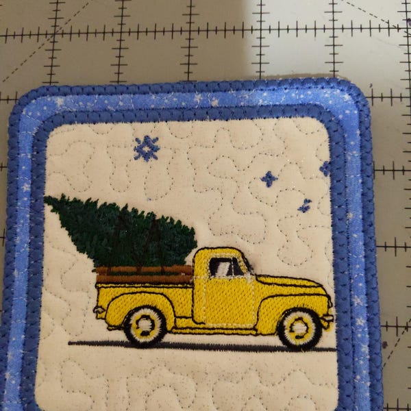 Vintage Christmas Truck Embroidery Design, 4x4 & 5x7 Hoop, Christmas ...