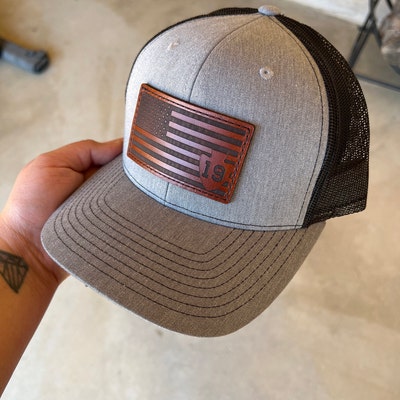 Custom Leather Patch Hat Laser Cut & Engraved Sewn on - Etsy