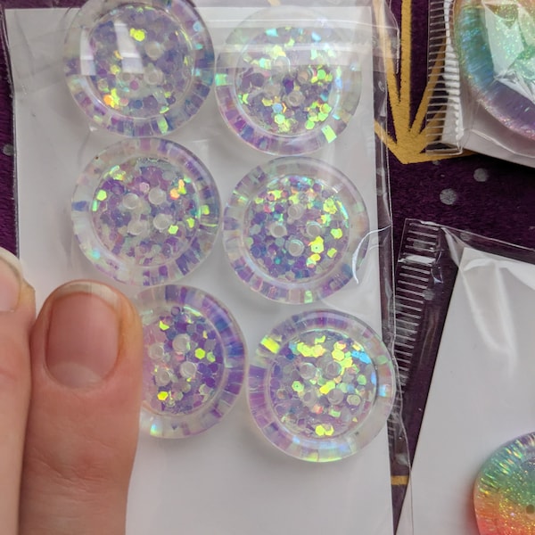 Pastel Rainbow Stripe Glitter Resin Button 15mm 21mm 30mm 35mm 50mm - Etsy