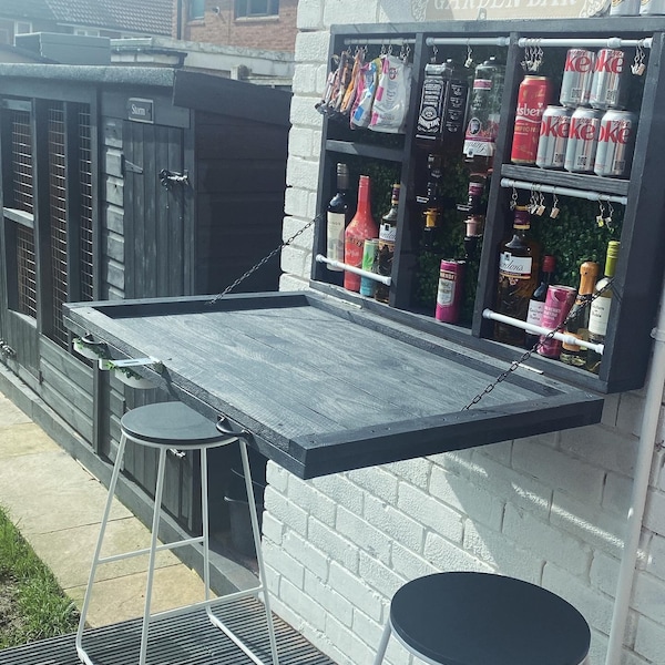 Rustic Drop Down Bar: Indoor/outdoor Patio Bar - the Monty - Etsy