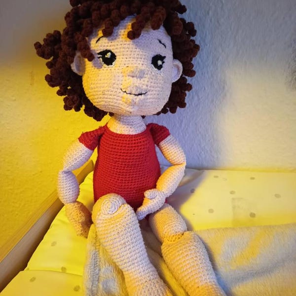 Crochet Doll Head for Mari Pattern - Face Design, 14-15'' Dolls ...