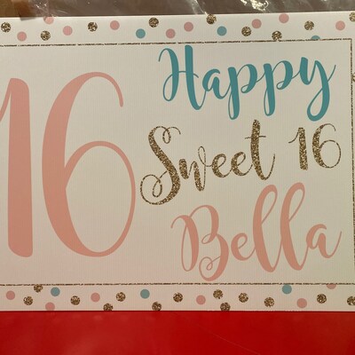 Sweet 16 Birthday Sign, Sweet 16 Yard Sign, Sweet 16 Sign, Sweet ...