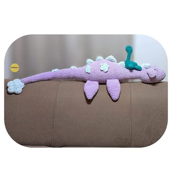Sleeping Plesiosaur Dragon Crochet Pattern, Amigurumi Crochet Pattern ...