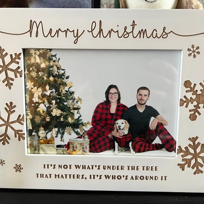 Merry Christmas Holiday Frame Personalized, Gift Picture Frame, Custom ...