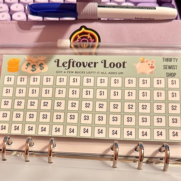 Leftover Loot A6 Savings Challenge Digital Download - Etsy