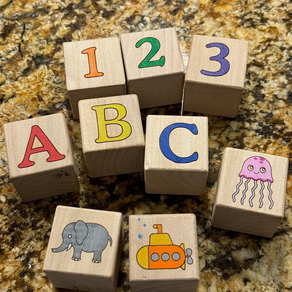 Color Your Own ABC Blocks: Baby Shower Activity, Laser Engraved Maple ...
