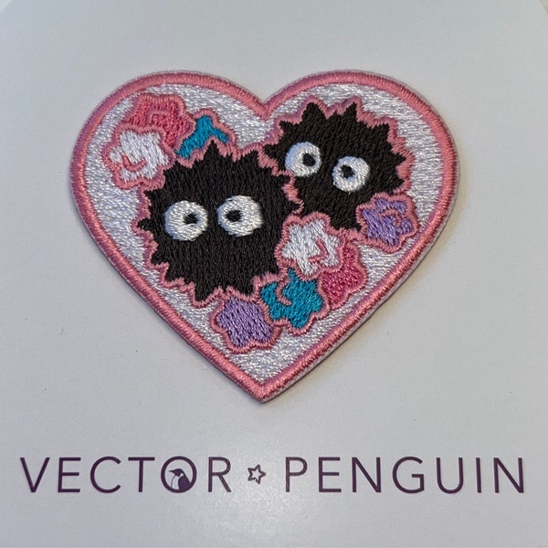 2" Dust Soot Heart Patch | Embroidered Patches - Etsy
