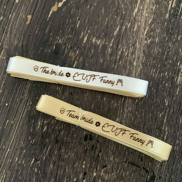 Bracelet ruban satin simple personnalisé (EVJF, Mariage, anniversaire ...
