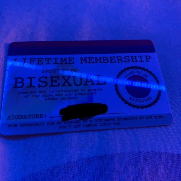 BISEXUAL Gay Pride Identity Card - Lifetime Membership Card - LGBT ...