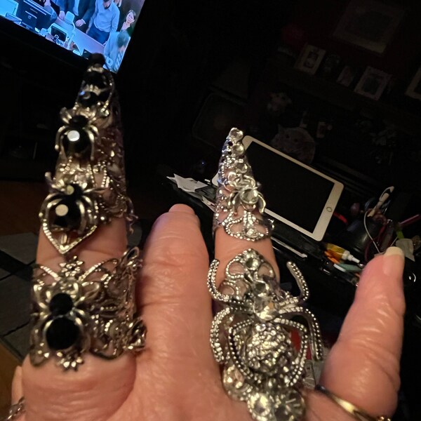 Gold Claw Rings,claw Rings,gold Nail Guards,metal Nails,sharp Finger ...