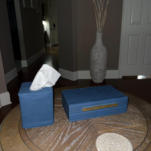 White Linen Ruffle Rectangle Tissue Box Cover - Etsy