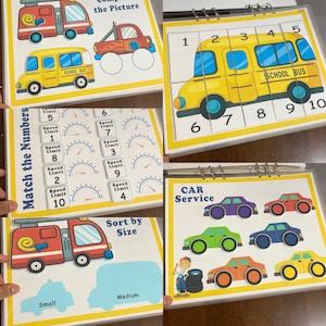Cars Alphabet Matching Activity ABC Busy Book Pages Toddler Learning ...