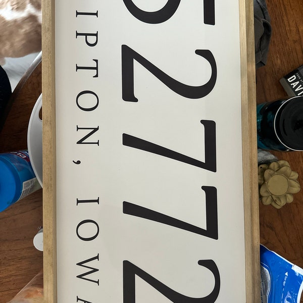 Zip Code Farmhouse Sign Custom City Farmhouse Sign Farmhouse Wall Decor ...