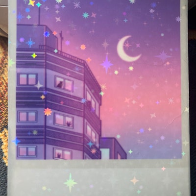 Holographic Aesthetic Sticker: Lofi Sky Polaroid Stickers for Planners ...