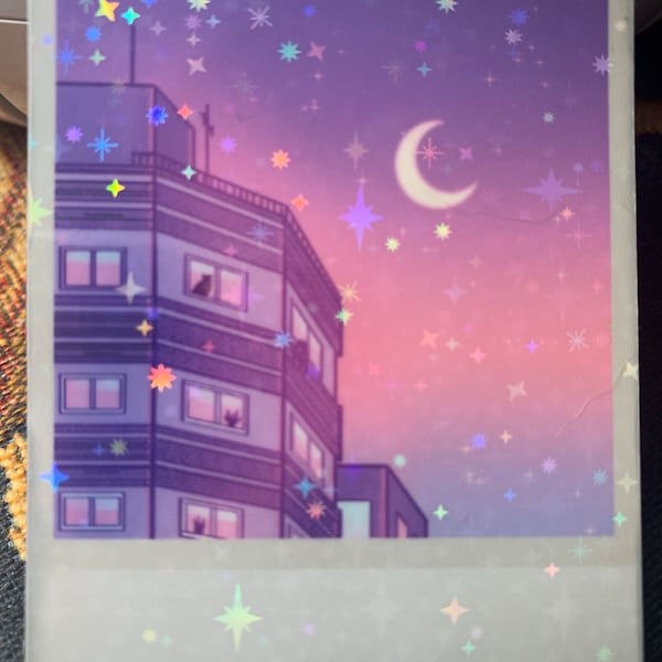 Holographic Aesthetic Sticker: Lofi Sky Polaroid Stickers for Planners ...