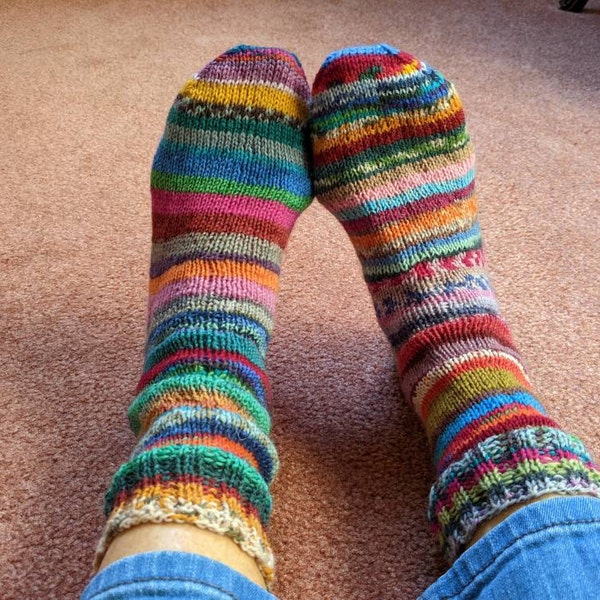 Hand Knit Wool Socks for Women Who Love Colorful, Odd, Mismatched Socks ...