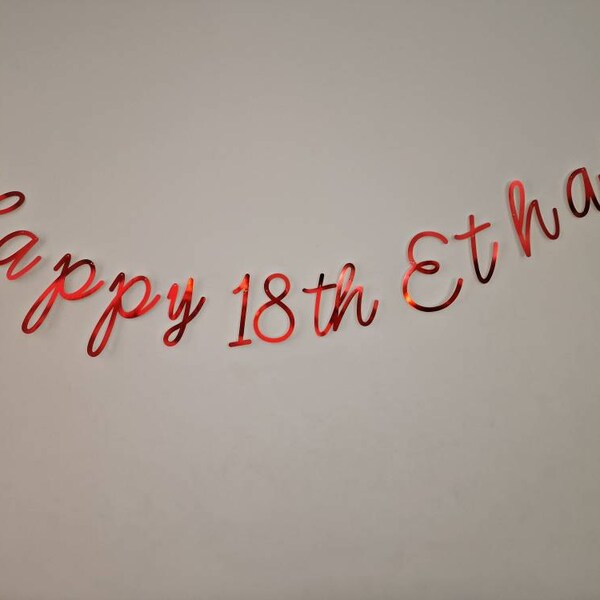 Personalised 18th Birthday Banner: Gold Custom Party Decoration - Etsy UK