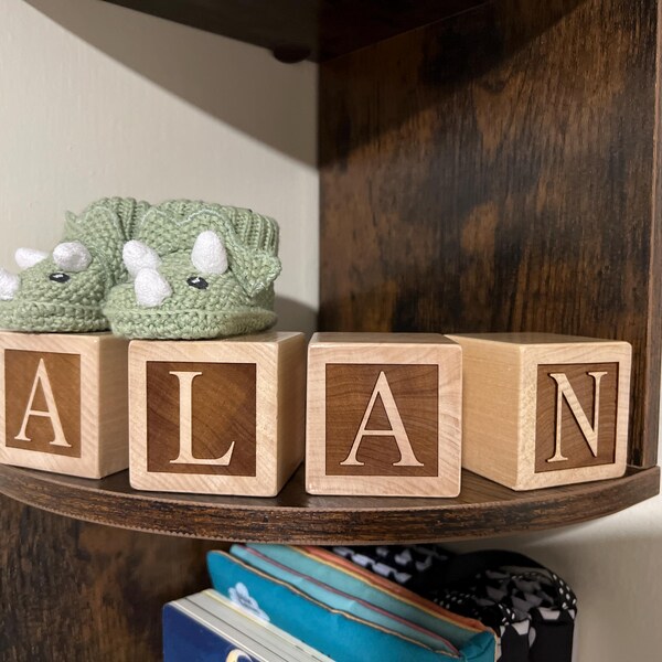 Custom Baby Block Wooden Baby Block Unique Baby Gift Newborn Twin Baby ...