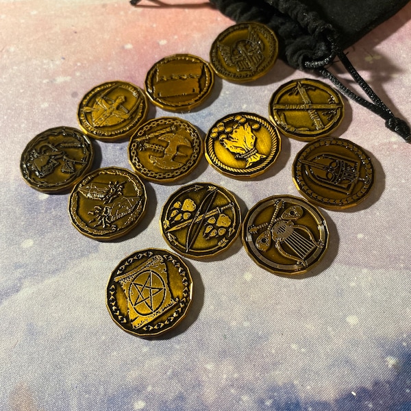 Engraved RPG Character Token Set: All 12 Class Coins - Etsy