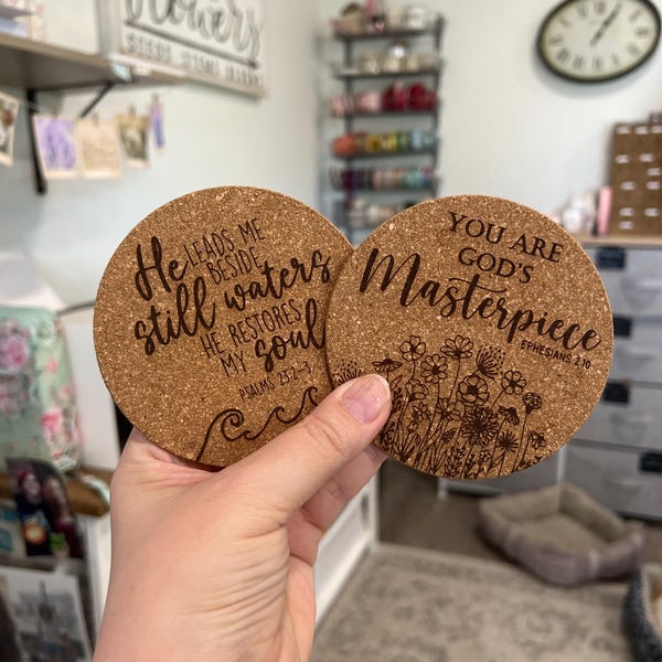 Inspirational Coasters/cork/coaster/drink/laser Engraved/christian ...