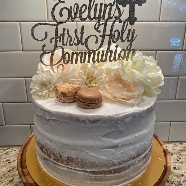 Custom First Holy Communion Cake Topper, First Communion Cake Topper ...