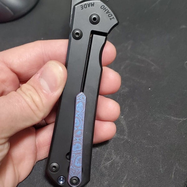 Large Sebenza 21 / 31 & Large Inkosi Custom Titanium Double Thumbstud ...