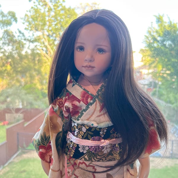 Custom Doll Wig for Minifee 1/4 BJD Dolls tan Caps 6-7 Head Size of Bjd ...