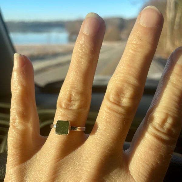 Rare Meteorite Gemstone Ring, 925 Sterling Silver, Meteorite Ring ...