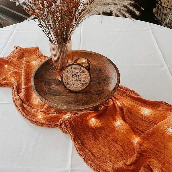 Terracotta Boho Wedding Cheesecloth Table Runner Wedding Arch Tape ...