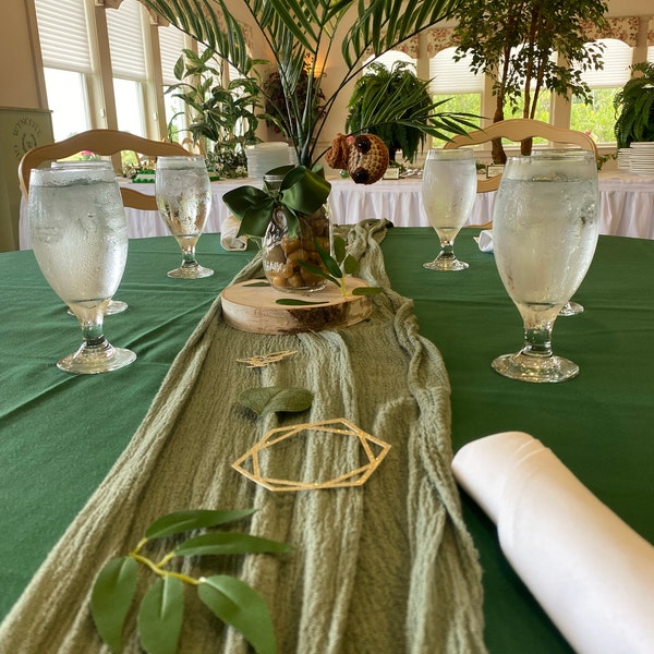 Sage Green Deep Boho Wedding Cheesecloth Table Runner Wedding Arch Tape ...